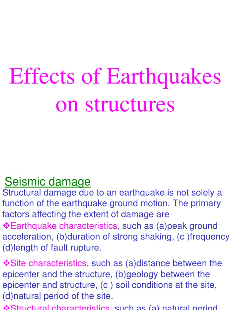 Effects of Earthquakes On Structures | Download Free PDF | Earthquakes ...