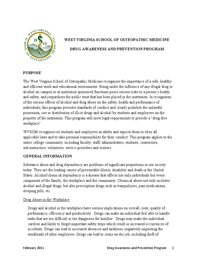 Drug Awareness and Prevention Program PDF | PDF | Alcoholism ...