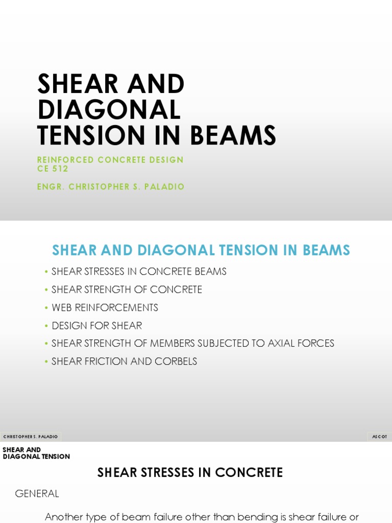 Diagonal Tension in Concrete Beams | PDF | Beam (Structure) | Strength ...