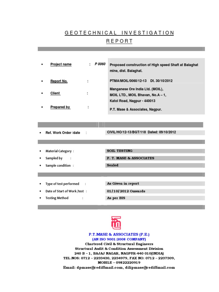 Soil Testing Report HSS BGT PDF | PDF | Soil | Landscape