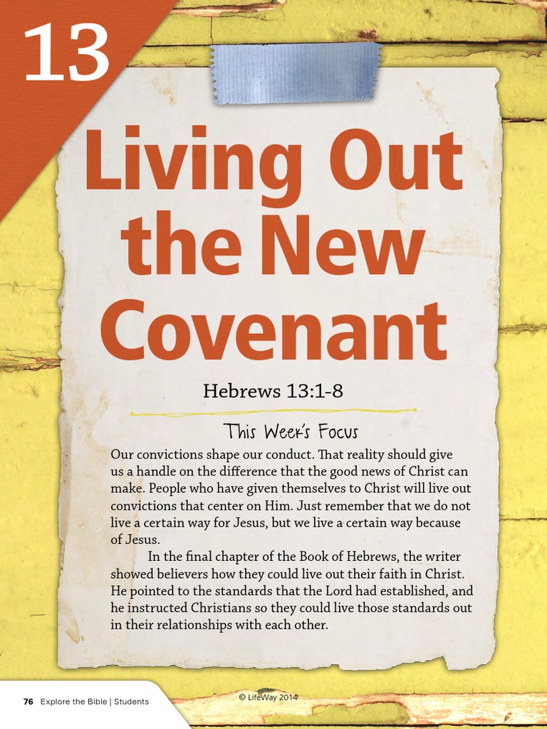 Living Out The New Covenant: Hebrews 13:1-8 | PDF | Ancient ...