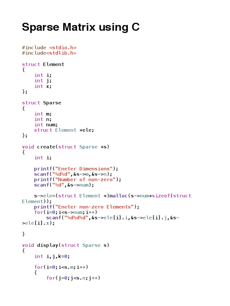 58.sparse Matrix C | PDF