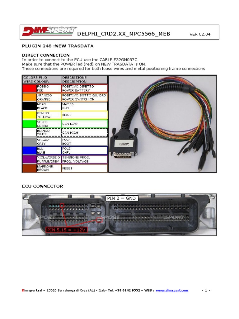 Delphi CRD2 ECU Wiring Guide | PDF | Equipment | Electronic Engineering