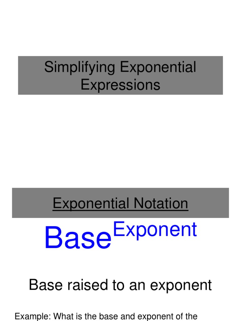 Simplifying Exponential Expressions | PDF | Fraction (Mathematics ...
