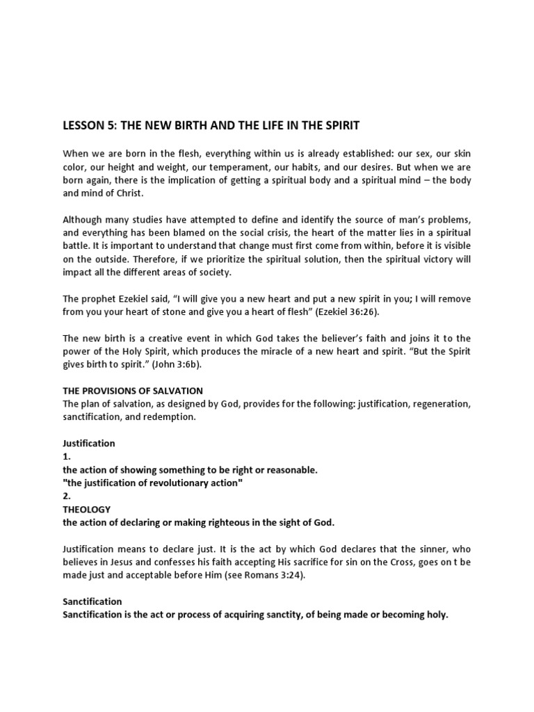 Pre-Encounter Lesson 5 | PDF | Sanctification | Justification (Theology)