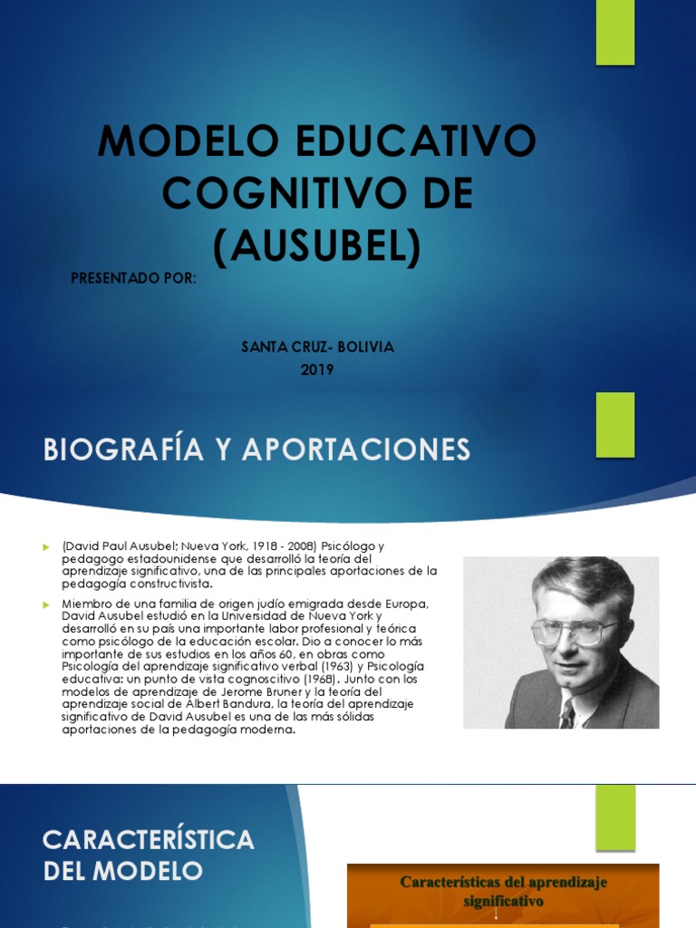 Modelo Educativo Cognitivo de (Ausubel) | PDF | Constructivismo ...