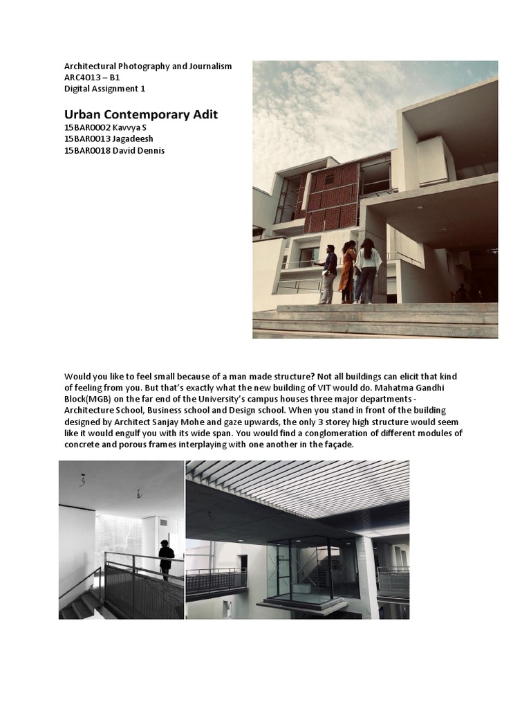 MG Block of VIT University, Vellore | PDF | Buildings And Structures ...