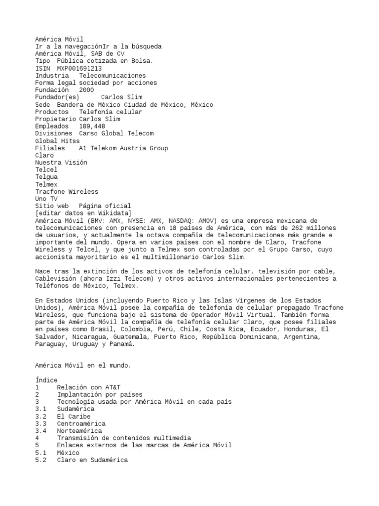 Wiki Amov | PDF | Telecomunicaciones | Tecnología de información y ...