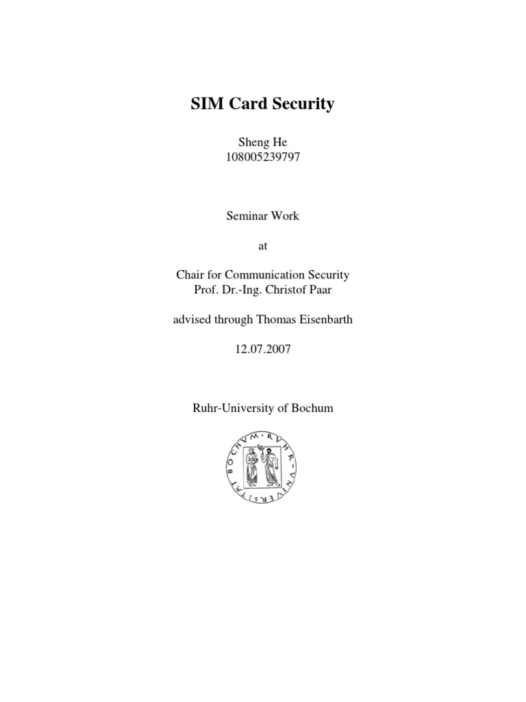 Sim Card Security PDF | PDF | Personal Identification Number | 3 G