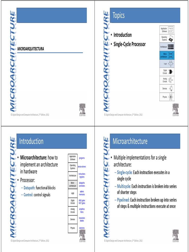 Topics: - Introduction - Single-Cycle Processor | PDF | Central Processing Unit | Computer ...