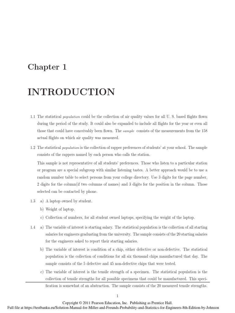 Solution Manual For Miller and Freunds P PDF | Download Free PDF ...