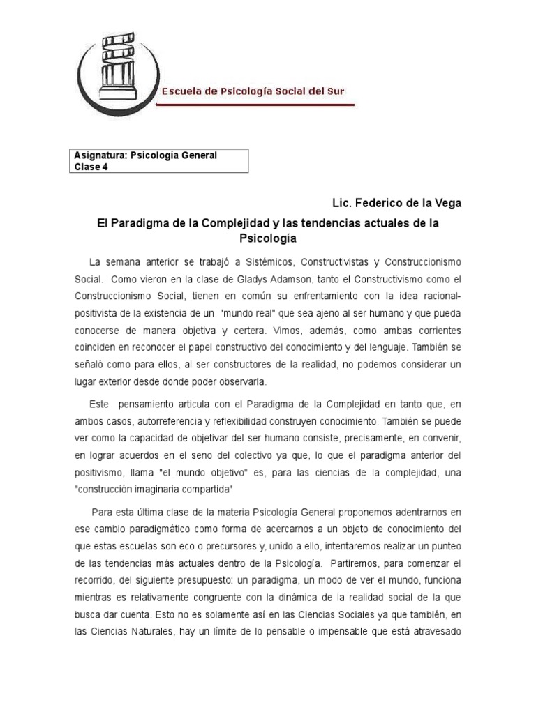 Paradigma de La Complejidad | PDF | Paradigma | Complejidad