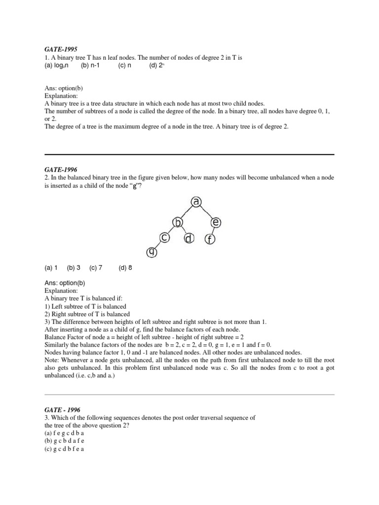 Datastructure MCQ 2 Important | Download Free PDF | Algorithms And Data Structures | Areas Of ...