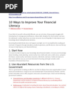Financial Literacy Powerpoint | PDF | Literacy | Financial Literacy