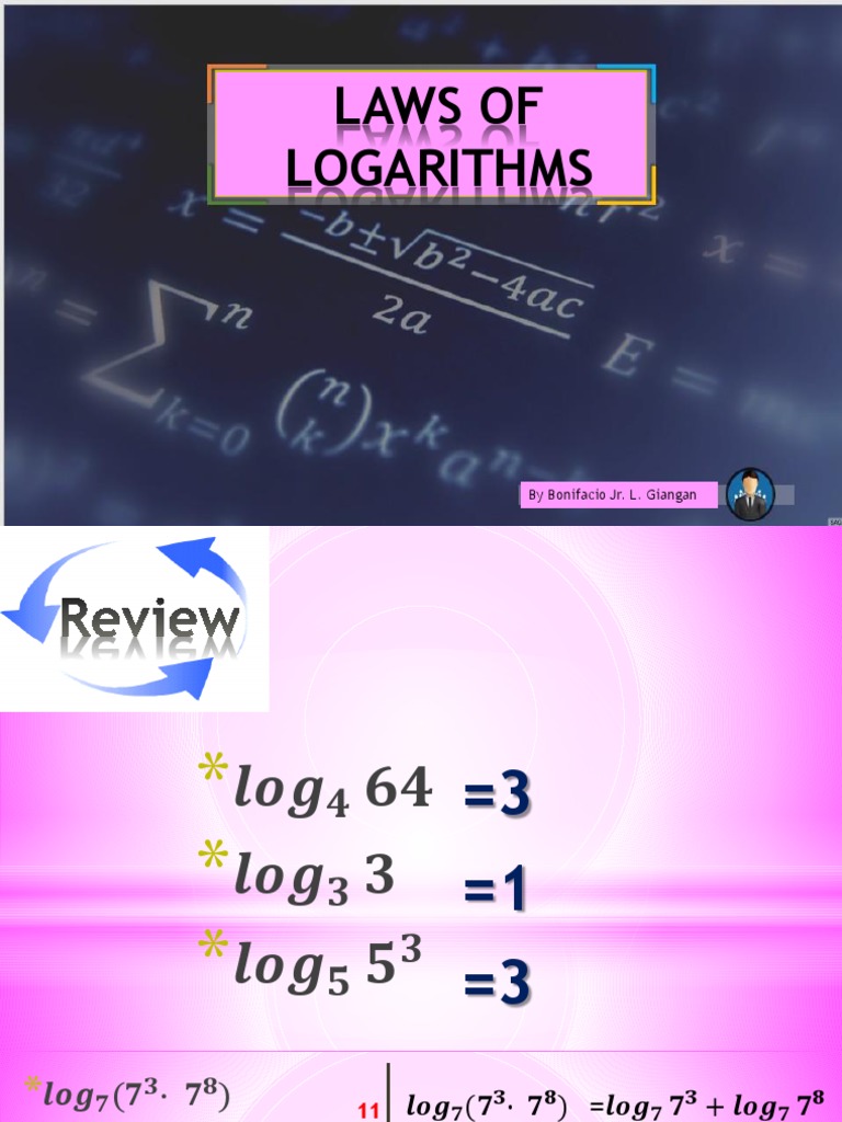 Laws of Logarithms | PDF | Logarithm | Decibel