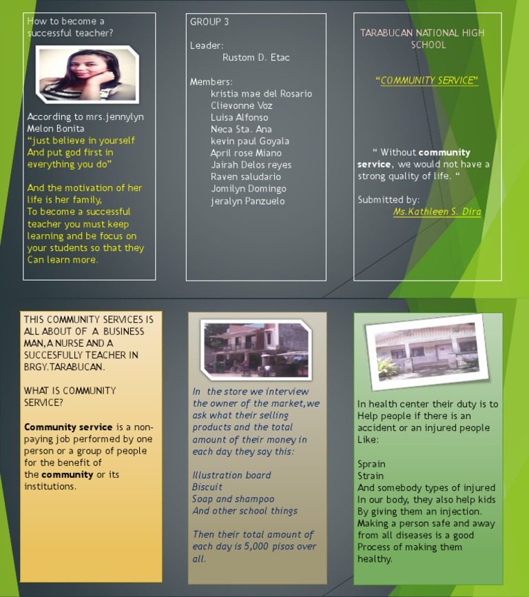 How To Become A Successful Teacher: "Community Service" | PDF