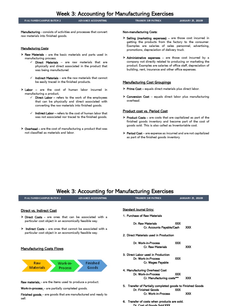 Accounting For Manufacturing | PDF | Cost Of Goods Sold | Cost