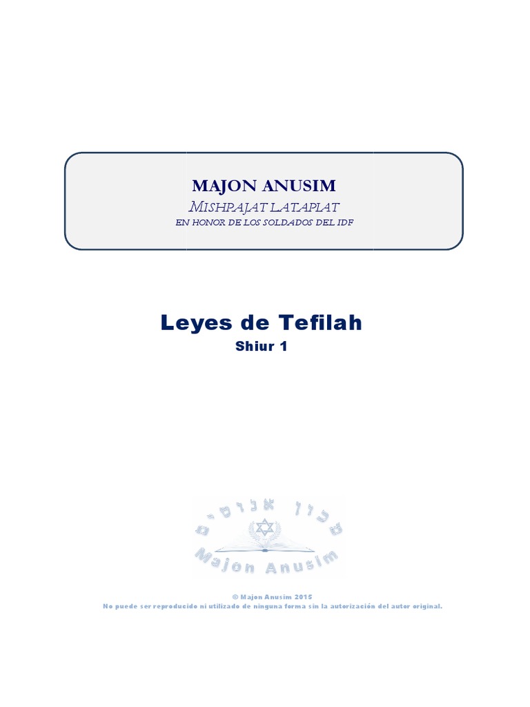 Tefila | PDF | Nombres de Dios en el judaísmo | Oración