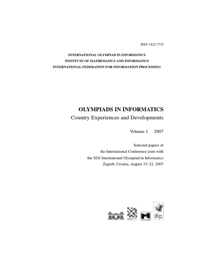 Olympiads in Informatics: Country Experiences and Developments | PDF