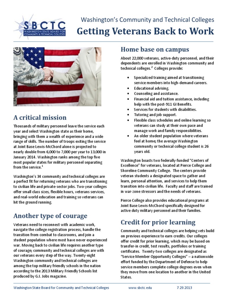 Getting Veterans Back To Work: Home Base On Campus | PDF | Veteran ...