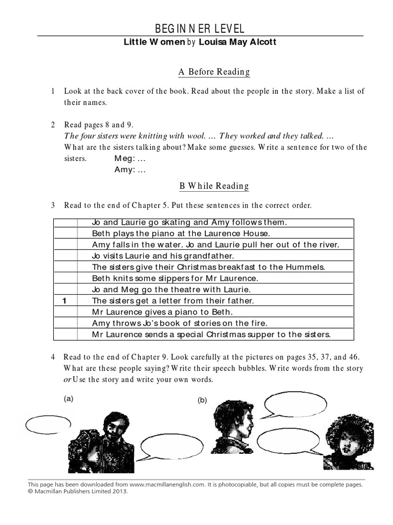 Little Women Worksheet | PDF | Novels | Books