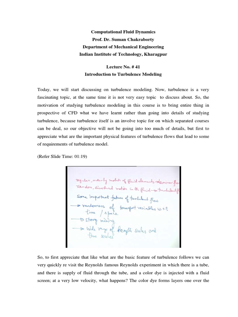 Lec 41 | PDF | Turbulence | Fluid Dynamics