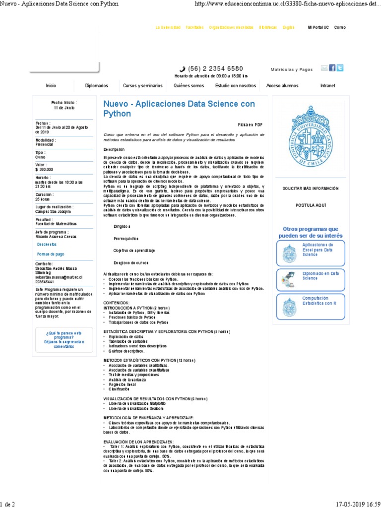 Aplicaciones Data Science Con Python | Descargar gratis PDF | Python ...