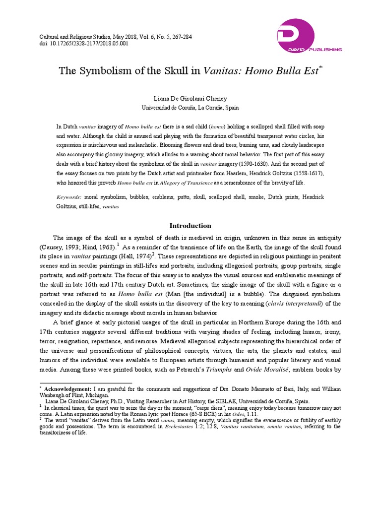 Skull Symbolism in Dutch Vanitas Art | PDF | Still Life | Visual Arts