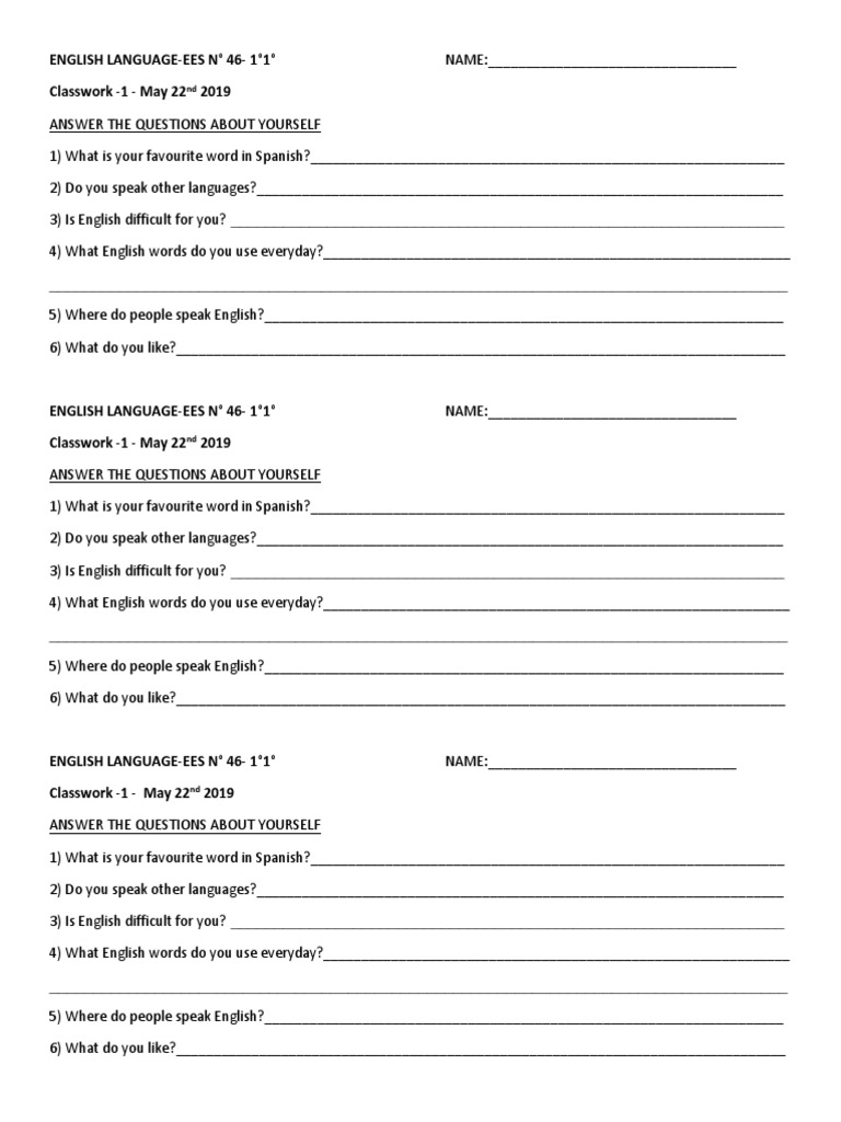 A Student Survey: Exploring Personal Language Experiences, Preferences ...