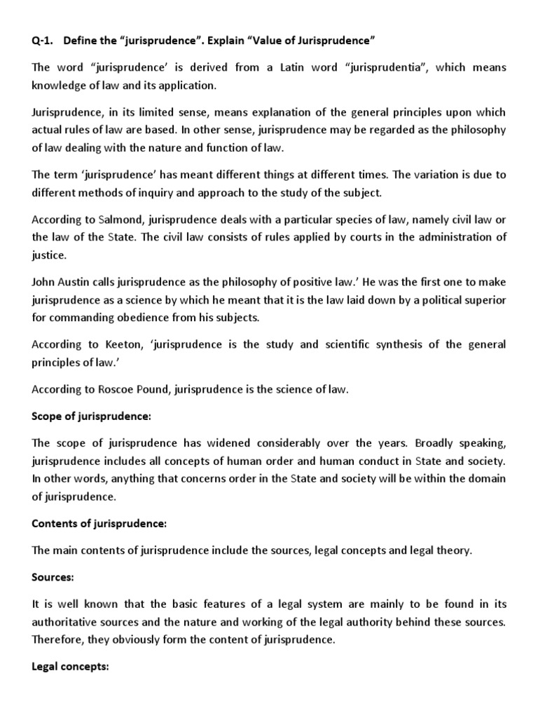 Understanding Jurisprudence and Its Value | PDF | Jurisprudence | Theory