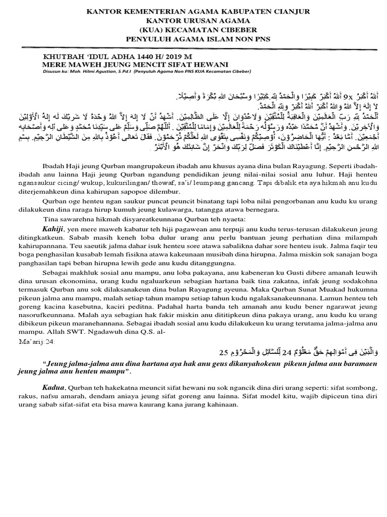 Kahiji, Yen Mere Maweh Kabatur Teh Hiji Pagawean Anu Terpuji Anu Kudu ...