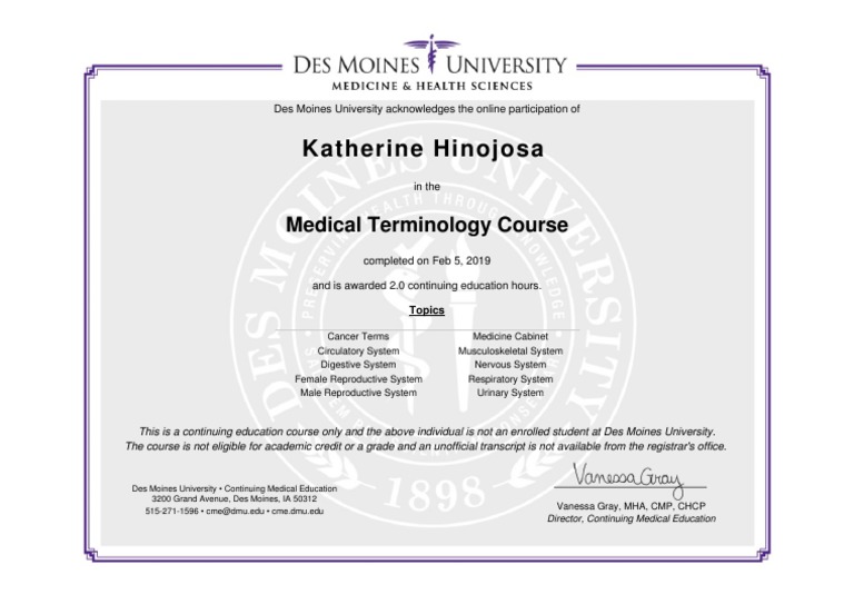 Medical Terminology Course | PDF