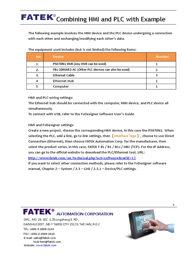 HMI PLC Example Connects Automation Devices | PDF | Programmable Logic ...
