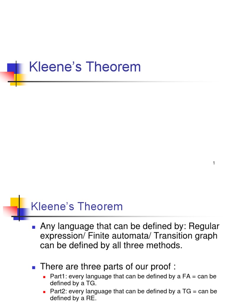 Kleene's Theorem | PDF | Regular Expression | Theorem
