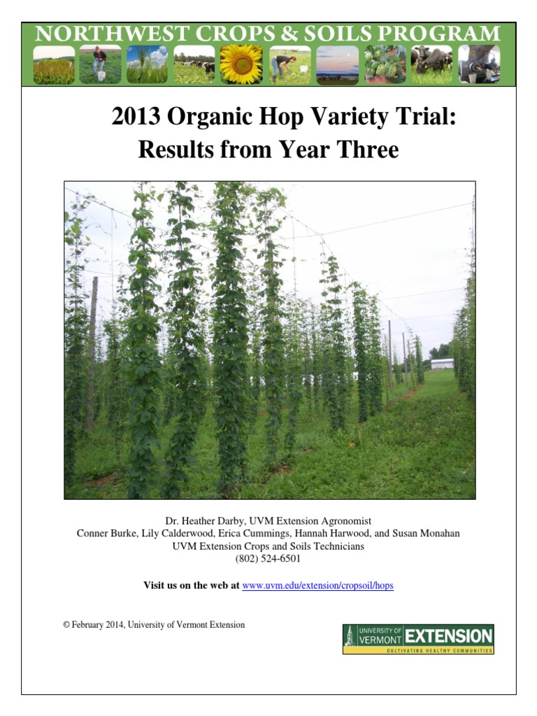2013 Hops Variety Trial Year 3 | PDF | Hops | Correlation And Dependence