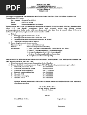 Contoh Laporan Pertanggungjawaban Bumdes Pdf - Lina Pdf