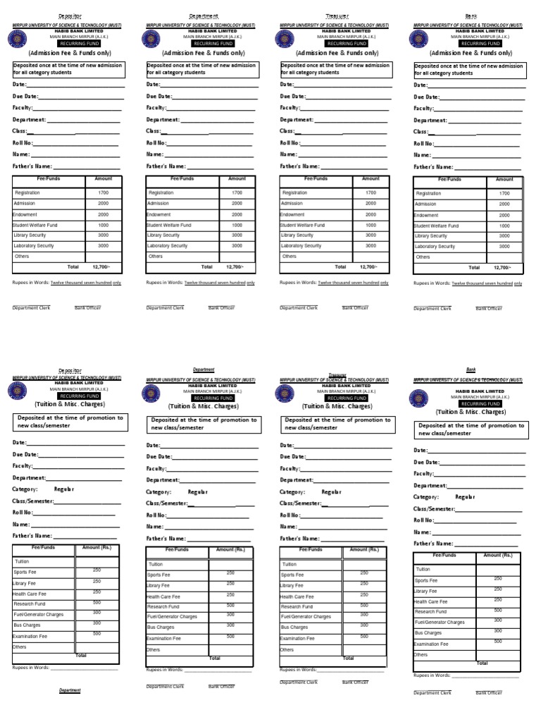University Challan | PDF | Fee | Tuition Payments