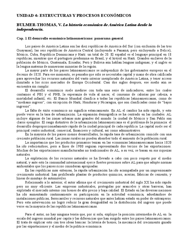 4.2 Bulmer Thomas (Cap.1) | PDF | America latina | Américas