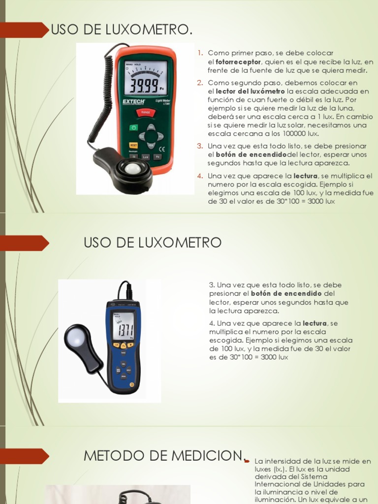 Uso De Luxometro Pdf