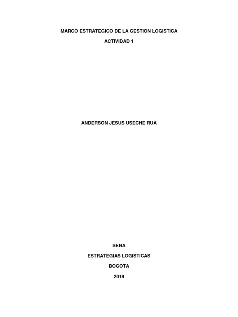 Marco Estrategico de La Gestion Logistica | PDF | Logística | Software