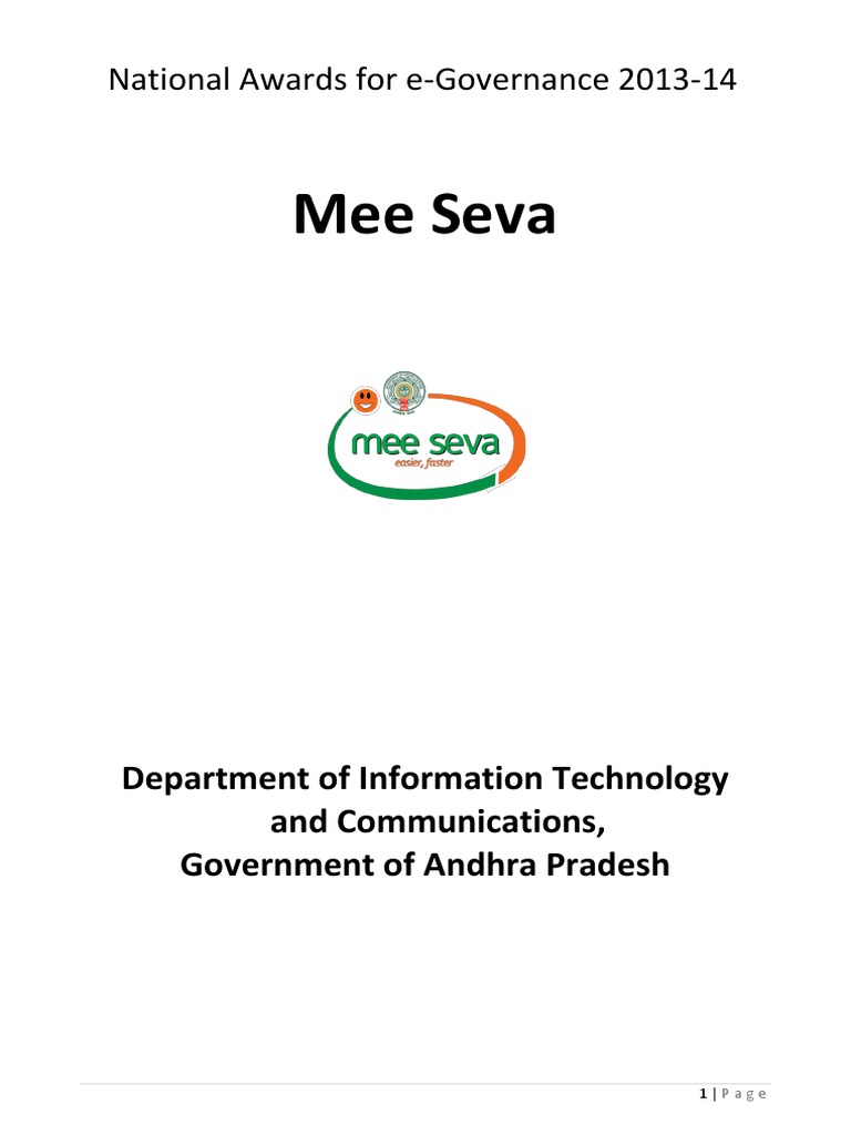 DARPG - Incremental Innovation MEESEVA GENESIS | PDF | Governance ...