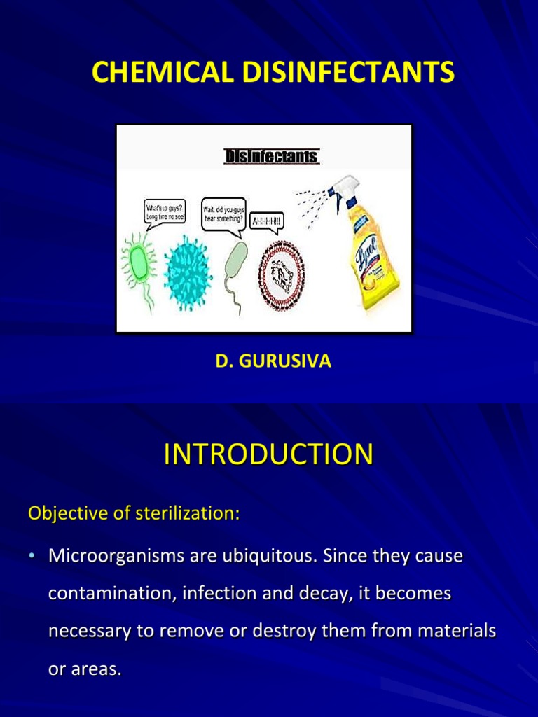 Chemical Disinfectants Overview | PDF | Disinfectant | Sterilization ...