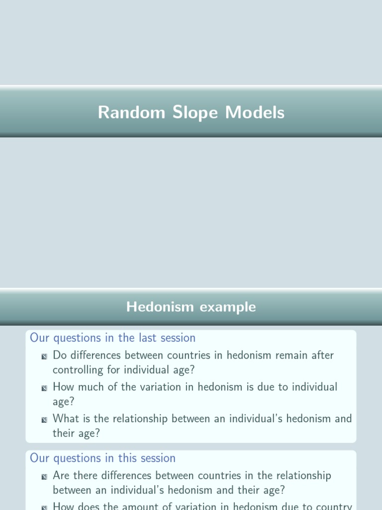 Random Slopes | PDF | Variance | Statistical Hypothesis Testing
