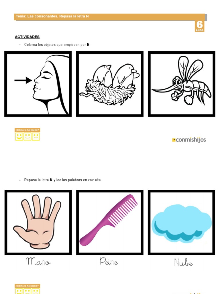 Actividades para aprender la letra N | PDF | Poesía