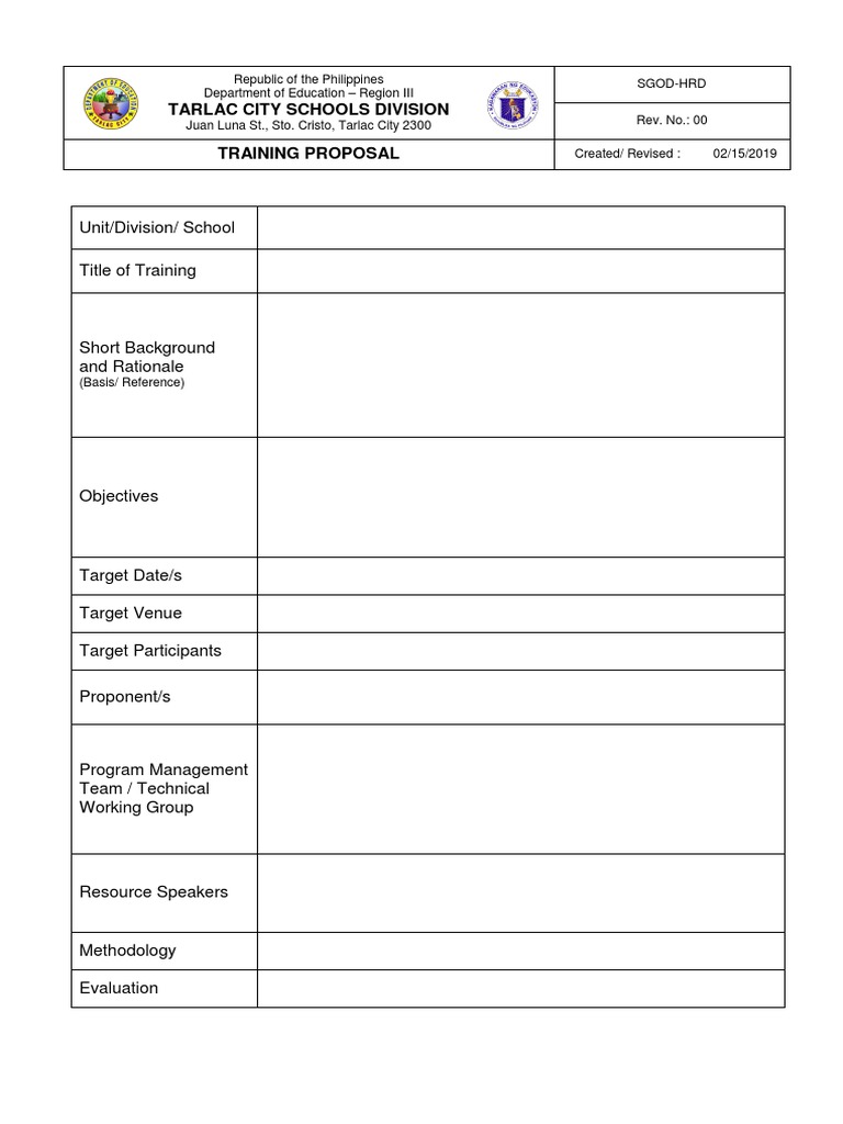 Training Proposal Template | PDF