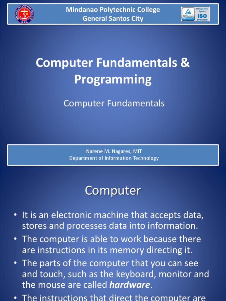 Lesson1-Computer Fundamentals - PPSX | PDF | Integrated Circuit ...