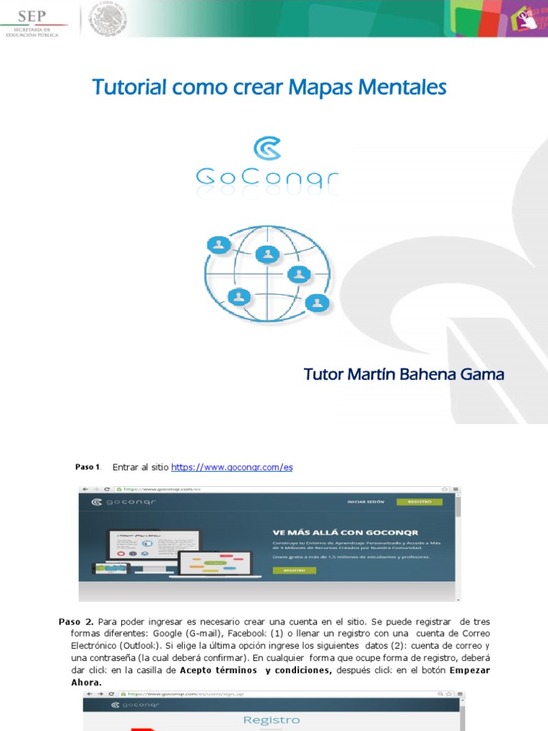 Tutorial Como Crear Mapas Mentales en GoConqr | PDF | Facebook | Software