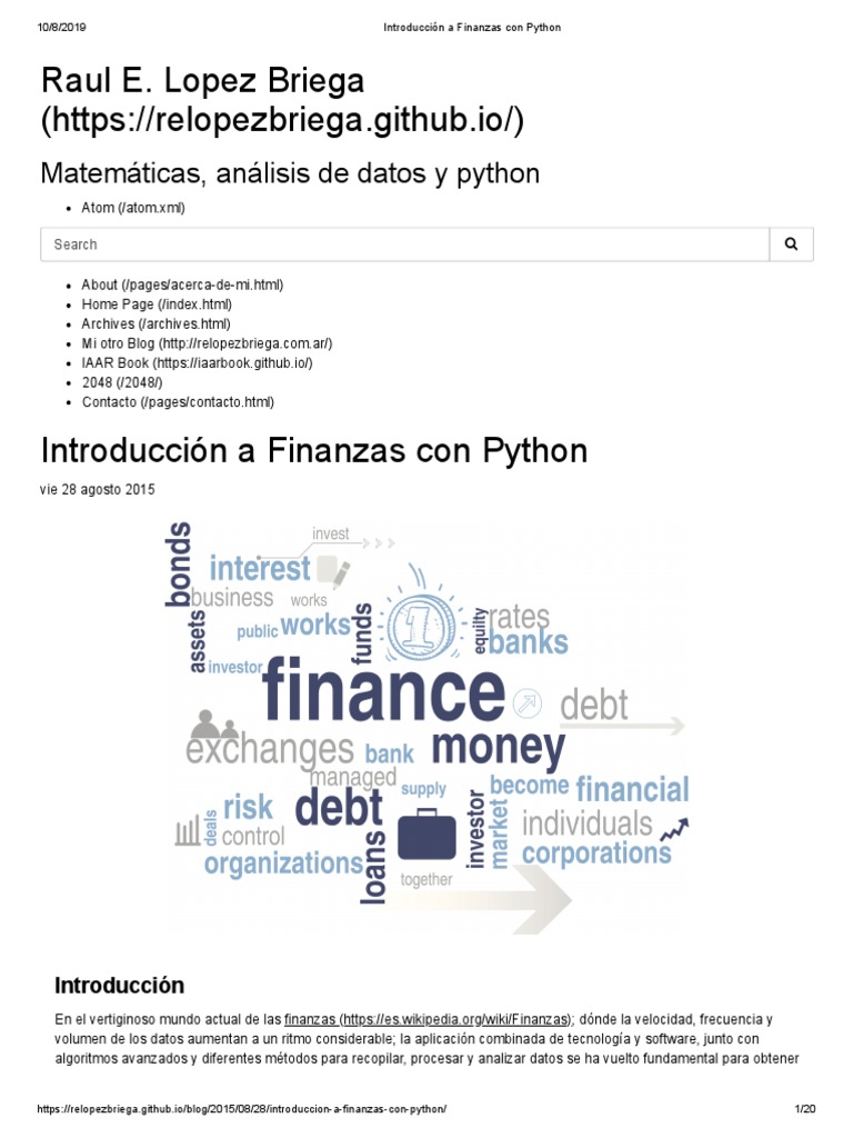 Introduccion Python | PDF | Valor presente neto | Tasa interna de retorno