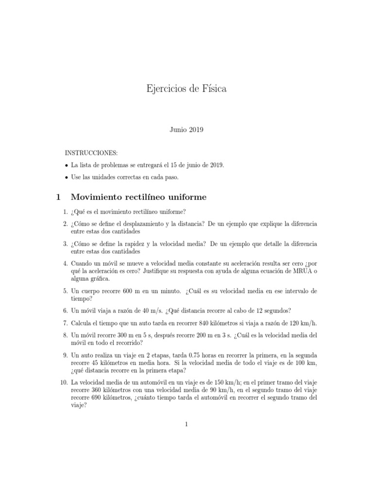 Problemas Propuestos de F Sica PDF | PDF | Masa | Gravedad