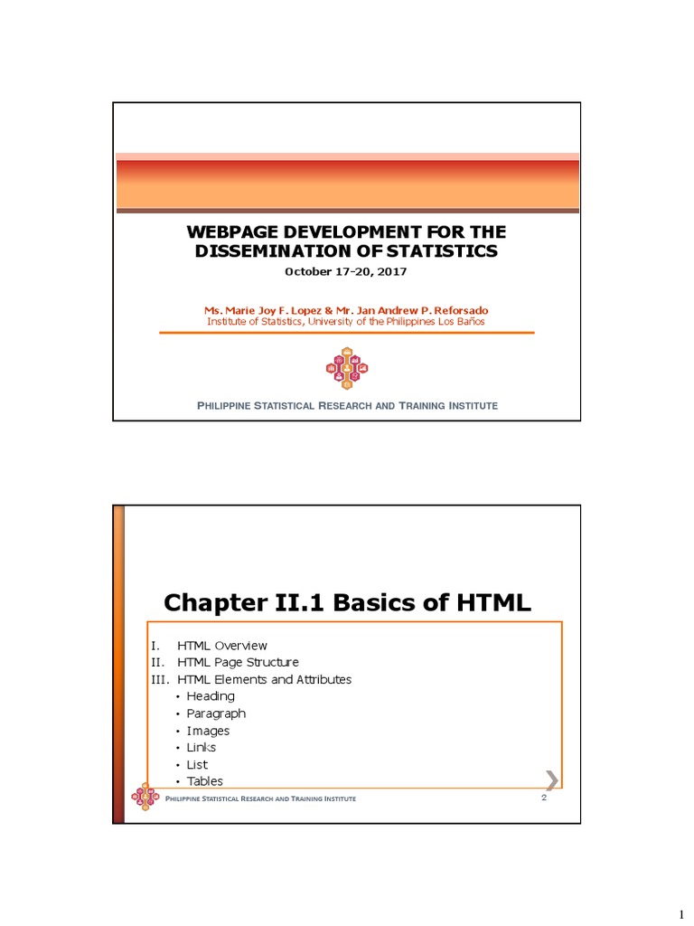 Chapter II 1 Basics of HTML | PDF | Html | Html Element